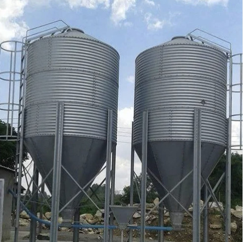 Galvanized Steel Small Feed Silo 1 Ton - 5000 Ton Silo For Poultry Farm